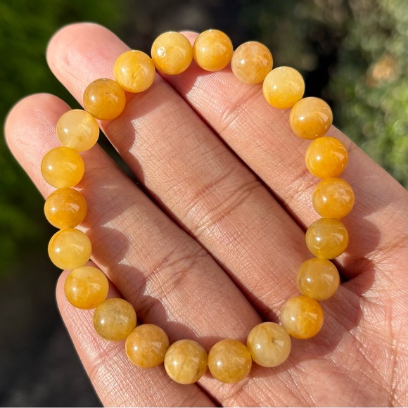 Jewelry | Yellow Jade Crystal Bracelet 8mm | Poshmark